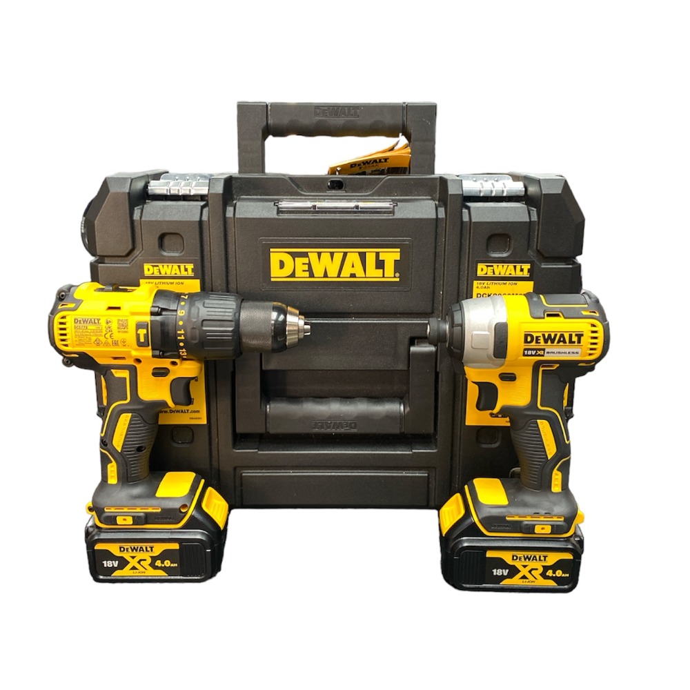 Pre-owned DEWALT DCK2060M2T-SFGB 18V 2 X 4.0AH LI-ION XR BRUSHLESS CORDLESS TWIN PACK - Own4Less